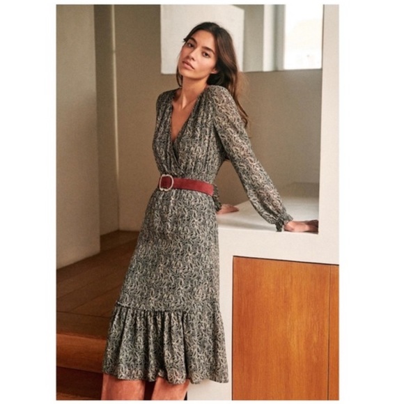 Sezane | Dresses | Sezane Titaine Dress Printed Black And White Size 34 ...